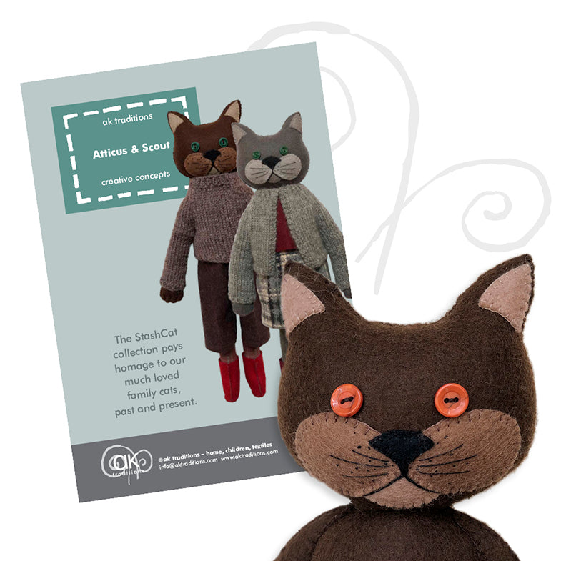 Atticus and Scout, felt cat kit – ak traditions